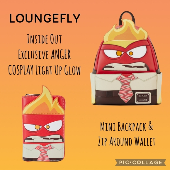 Loungefly | Bags | Loungefly Inside Out Exclusive Anger Cosplay Mini ...